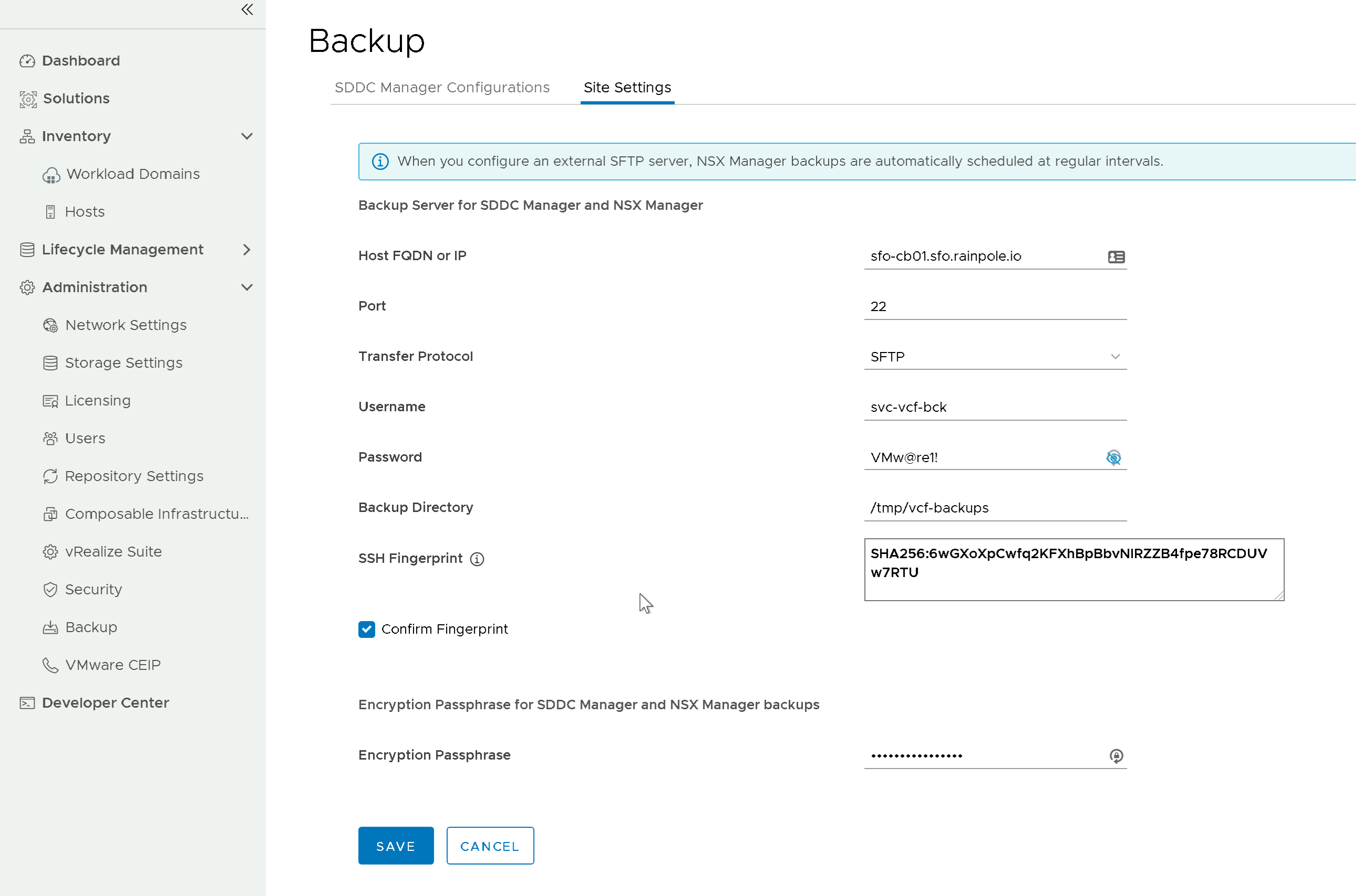 Configure VMware Cloud Builder as a Backup Target for SDDC Manager – My ...